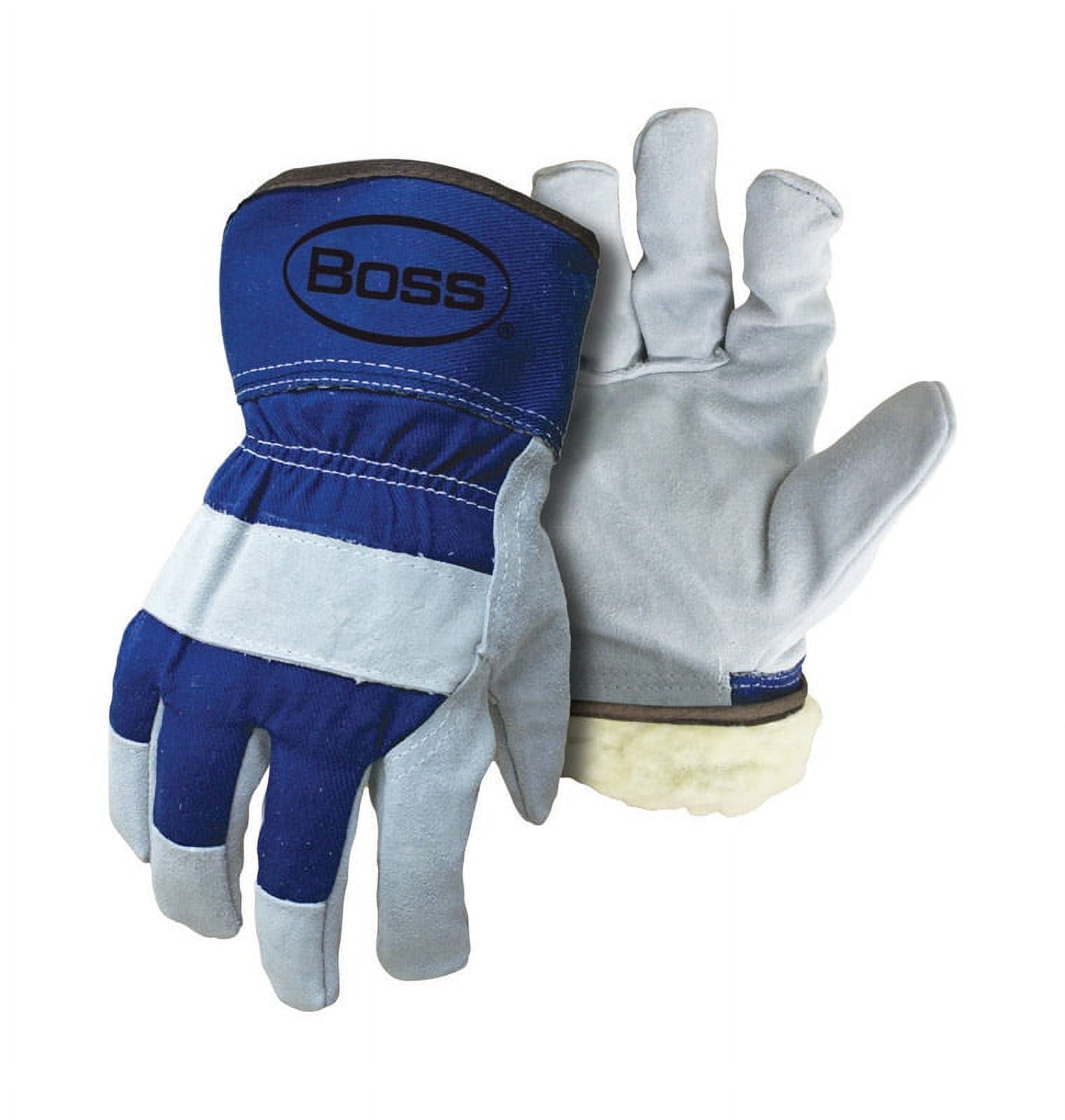 Boss Men's Insulated Split Cowhide Leather Work Gloves, Large, Water ...