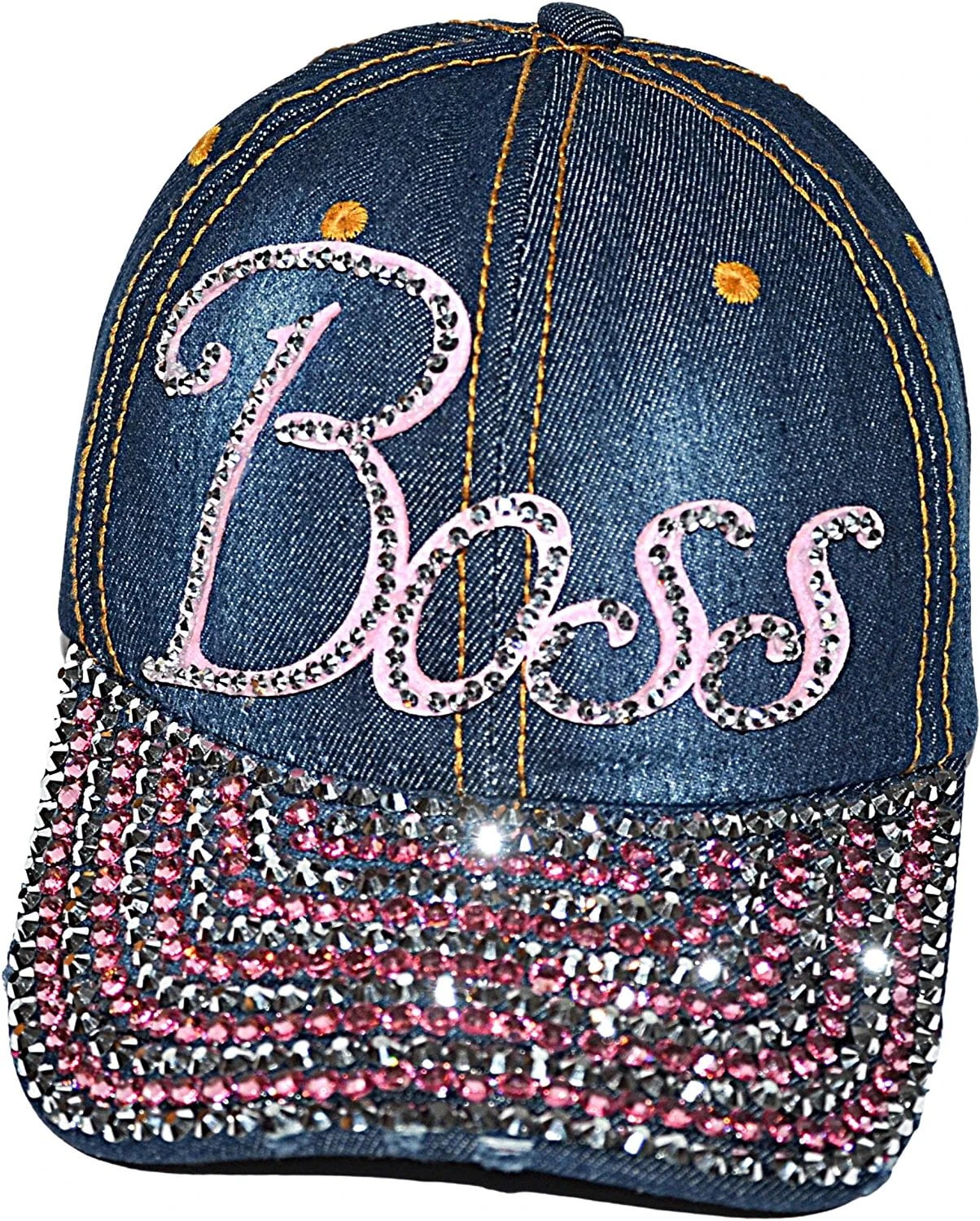 Boss Hat, Bling Hats for Women, Rhinestone Hat, Denim Hat for Adults ...