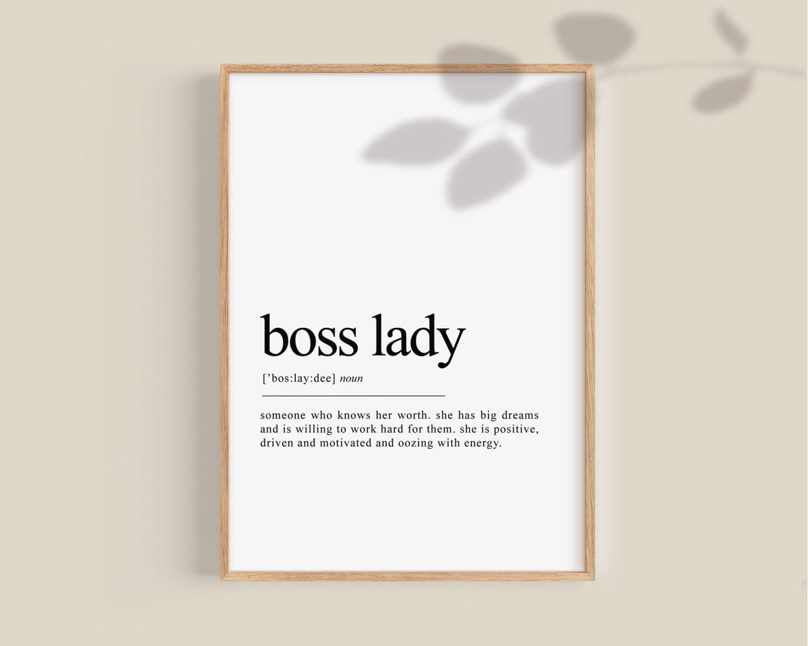 Boss Lady Definition Poster Babe Inspiring Woman Entrepreneur Empowered ...