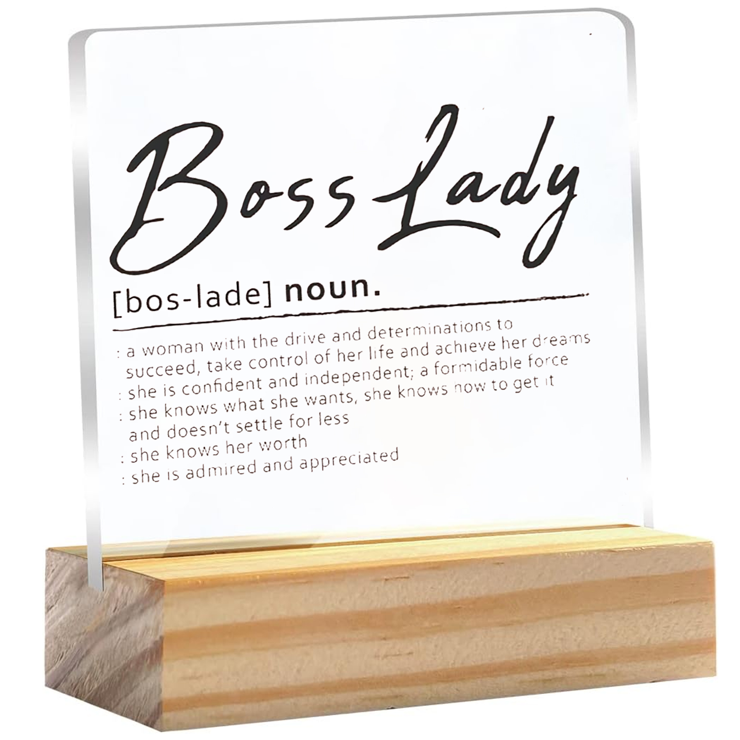 Boss Lady Definition Wood Plaque with Wooden Stand,Boss Lady ...