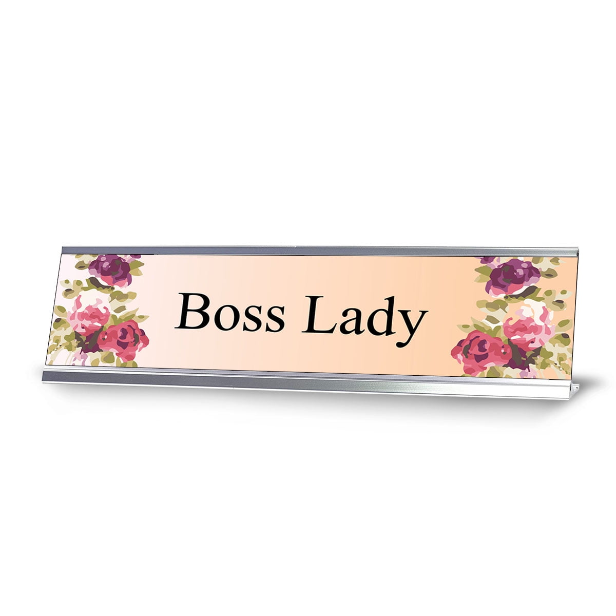 Boss Lady Floral Designer Desk Sign (2x8") | Elegant Office Decor for ...
