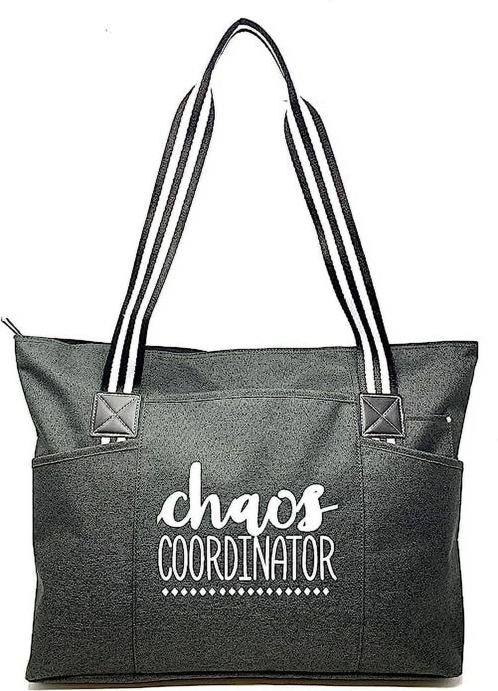 Boss Lady Gifts - Zippered Canvas Tote Bag, Chaos Coordinator Black ...