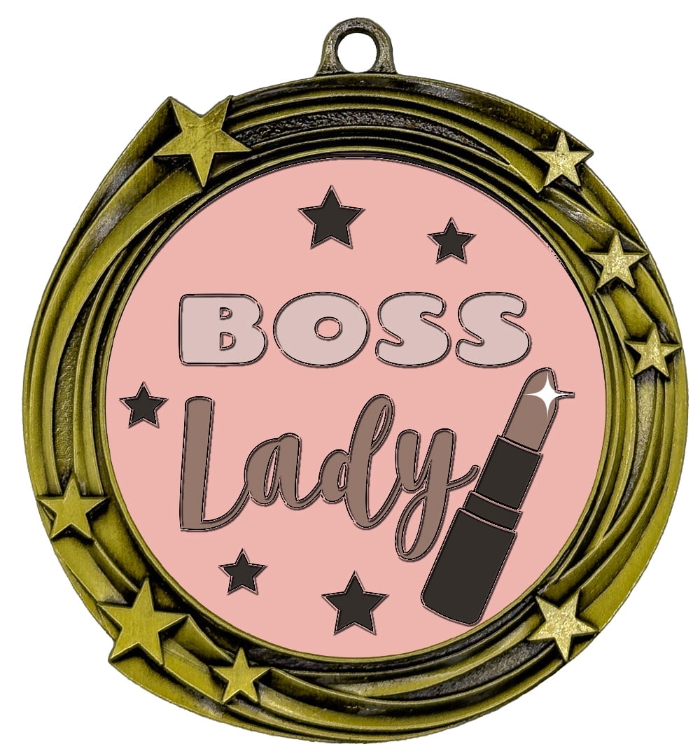Boss Lady Novelty Stars Design Medal | Funny Coworker or Family Award ...