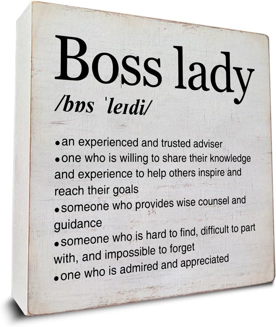 Boss Lady Office Decor Boss Lady Definition Art Wooden Box Sign Desk ...