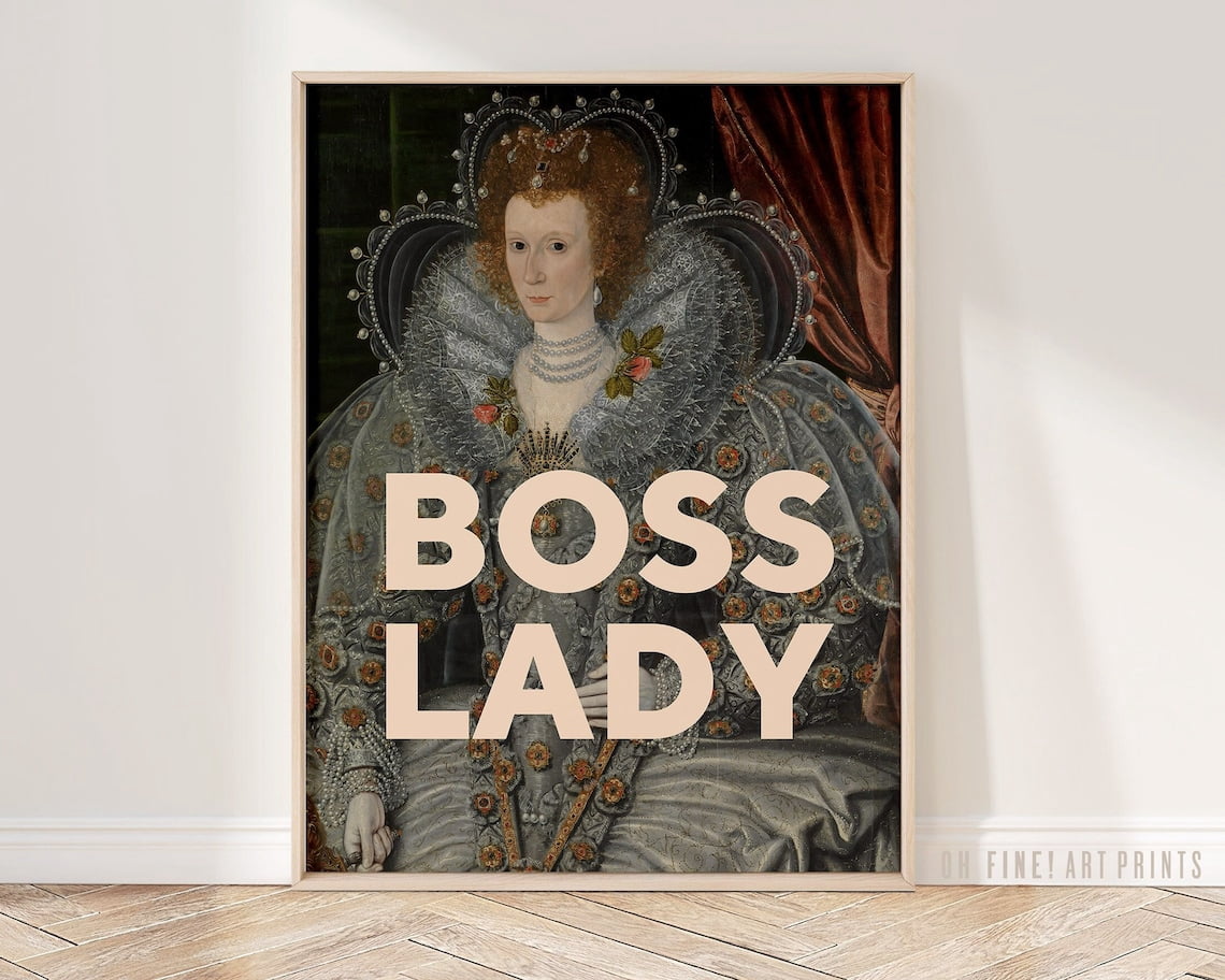 Boss Lady Office Feminist Typography Wall Art Poster Unframed Paper ...