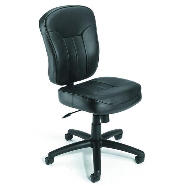 BOSS Leather Task Chair, Black, Ergonomic, Lumbar Support, Adjustable ...