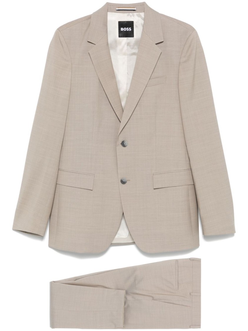 Boss Men's Tailored Beige Suit With Notch Lapels Neutrals Sizes IT 34 ...
