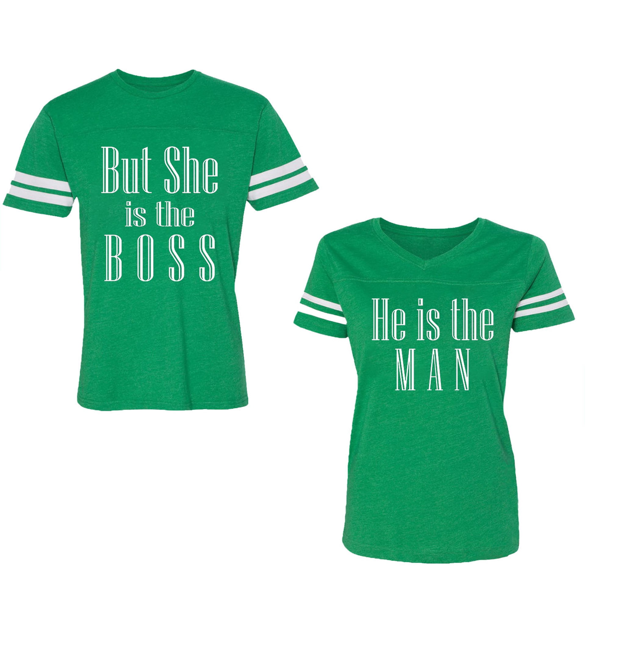 But She is The Boss He is The Man Unisex Couple Matching Cotton Jersey ...
