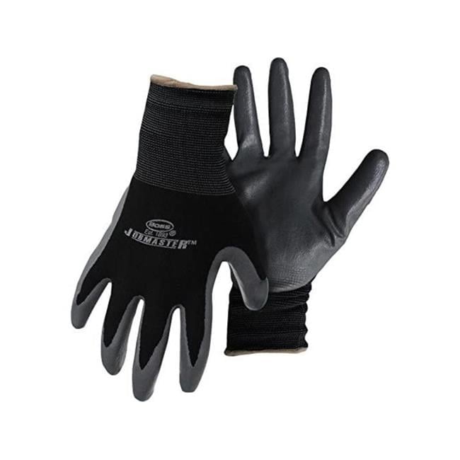 Boss Manufacturing B31191-M Nylon Jobmaster Gloves with Nitrate, Black ...