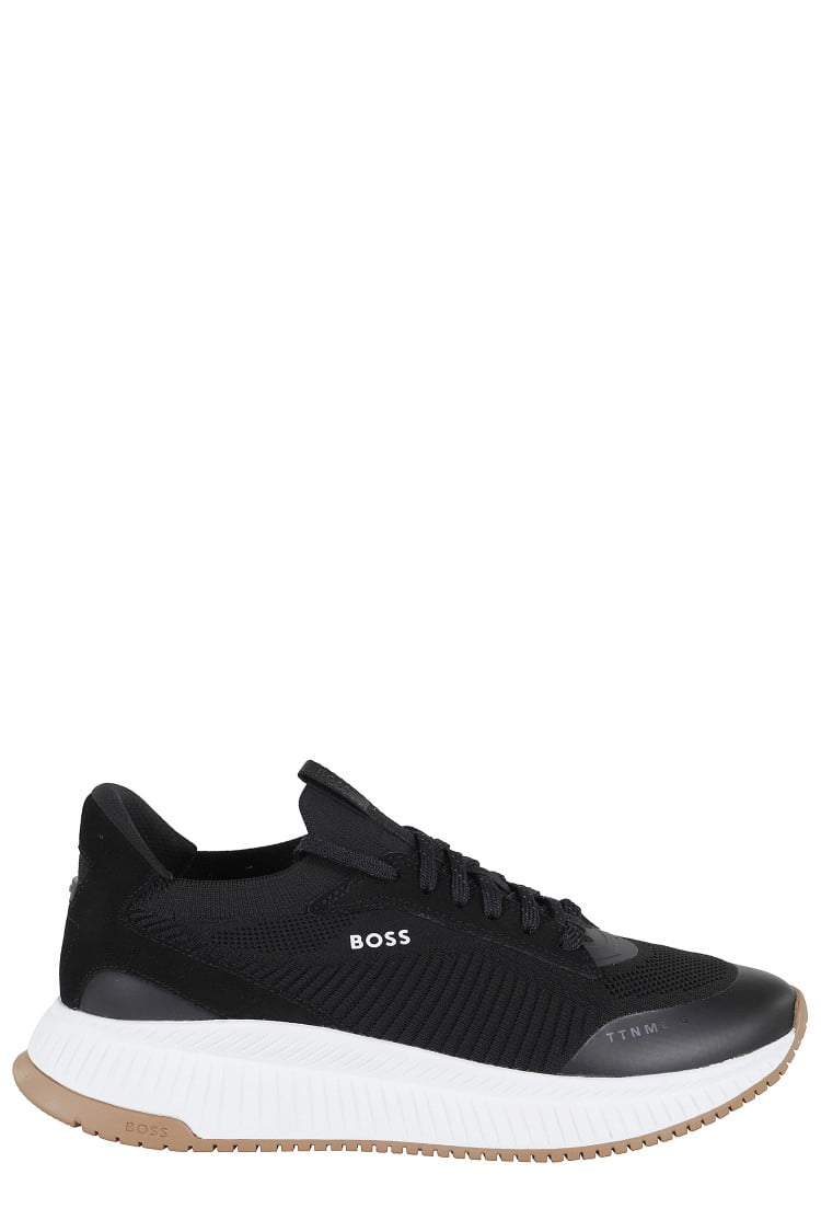 Boss Men's Stretch Fabric Sneakers With Almond Toe Black Sizes IT 34-50 ...