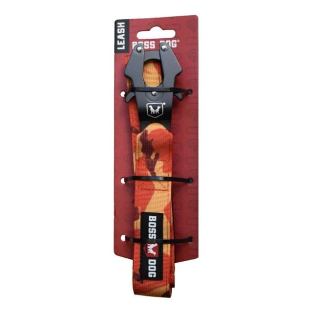 Boss Nation 850030579263 4 ft. Dog Tactical Dog Leash, Orange Camo ...