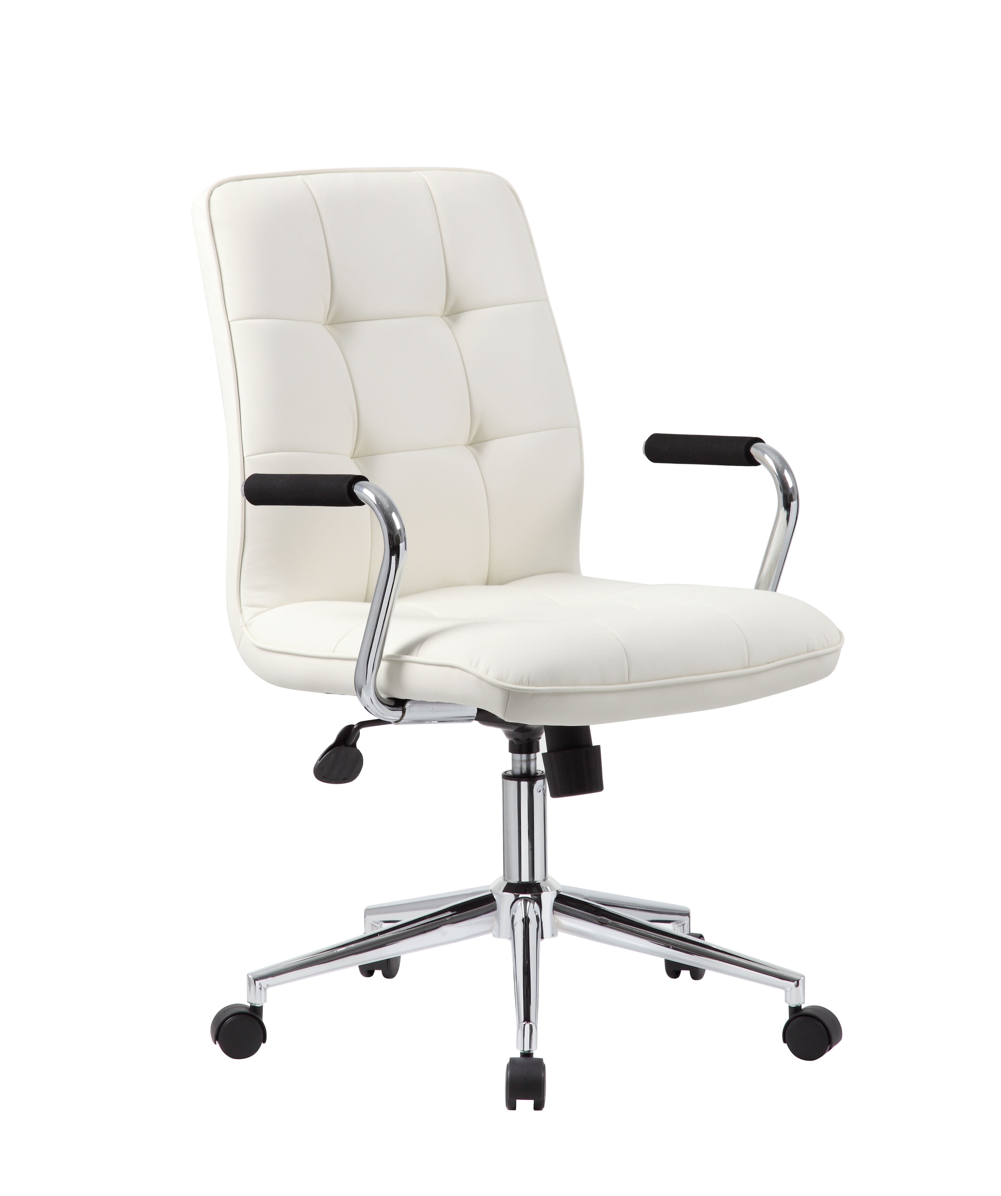 Boss Office Products Chair in White with Chrome Arms - Walmart.com