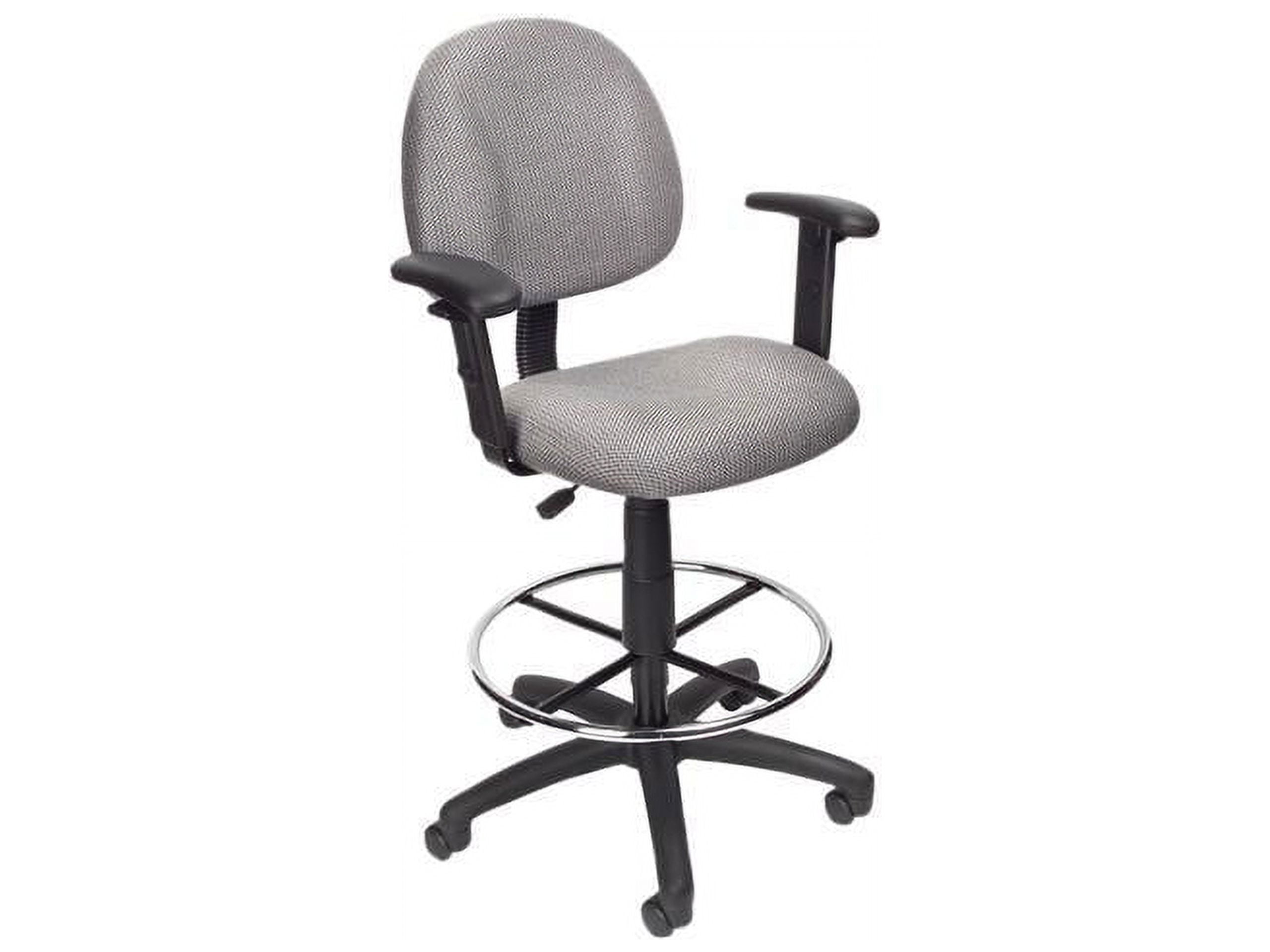 Boss Office Products Contoured Comfort Rolling Fabric Drafting Stool with Arms in Gray - Walmart.com