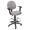 Boss Office Products Black Drafting Chair with Adjustable Arms ...