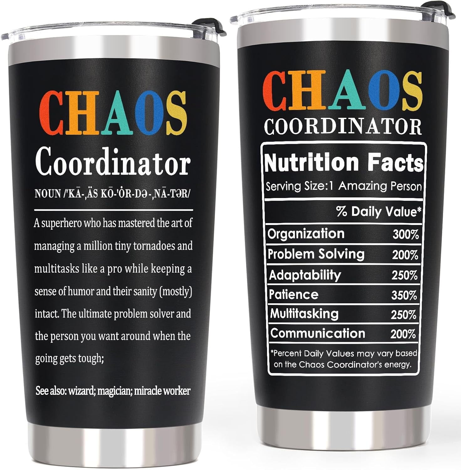 Boss Office Gifts for Men Chaos Coordinator Coworkers Tumbler - Funny ...