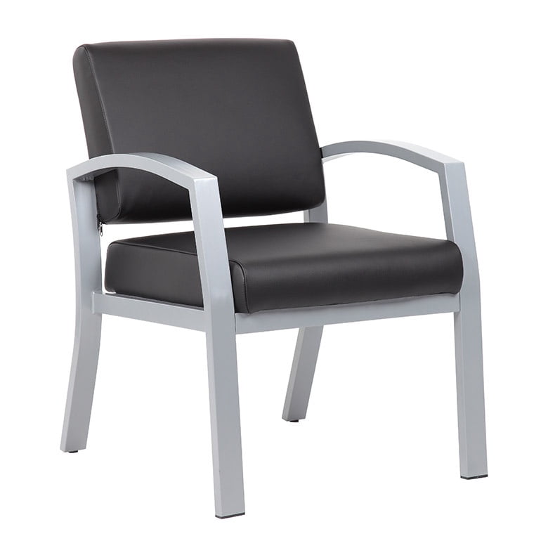 Boss Office Product Conrad Antimicrobial Vinyl Reception Chair, Black ...