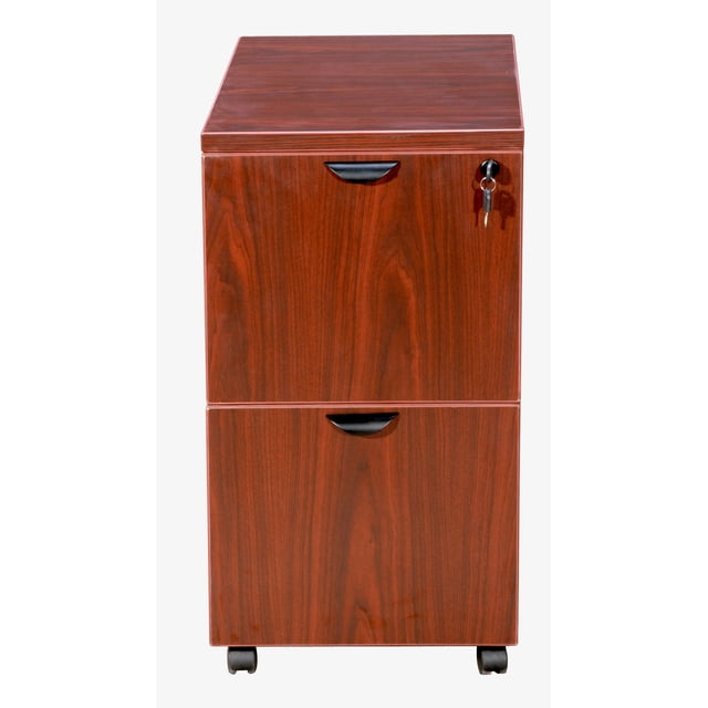 Boss Office Products Cherry Mobile Pedestal Two Drawer File - Walmart.com