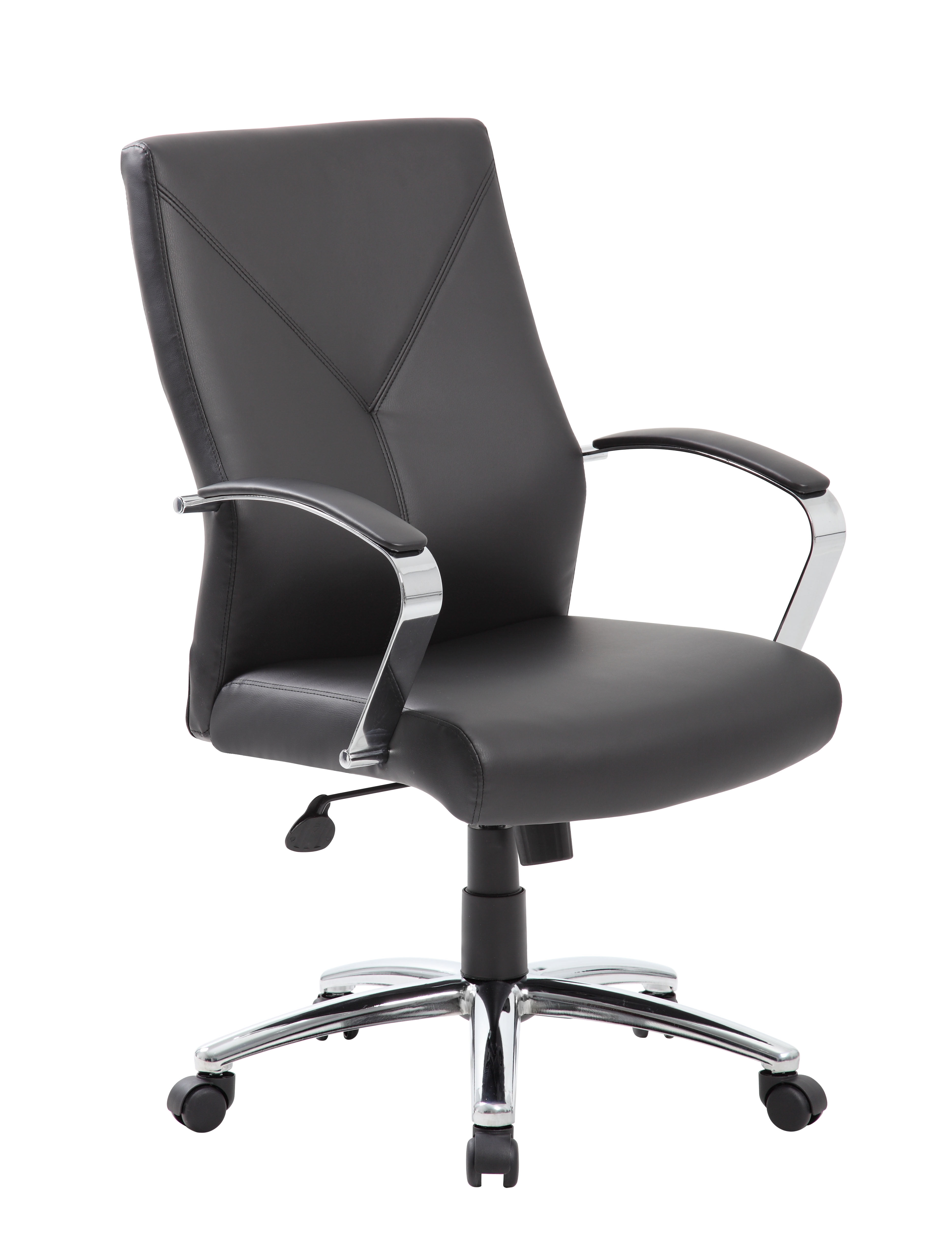 Boss Office Products LeatherPlus Home Office Adjustable Executive Chair ...