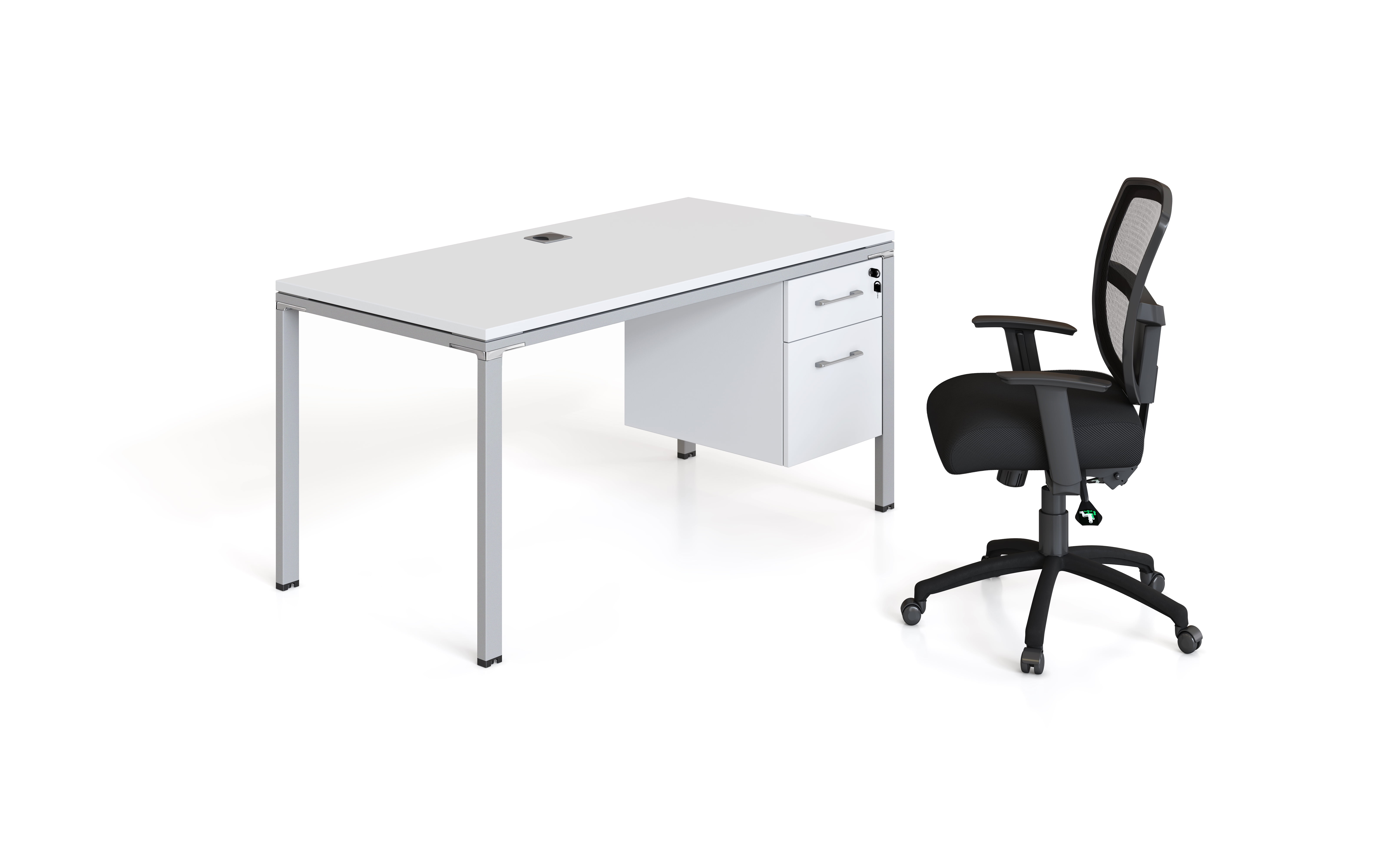 Boss Office Products Simple System 66" x 24" Single Desk with (1 ...
