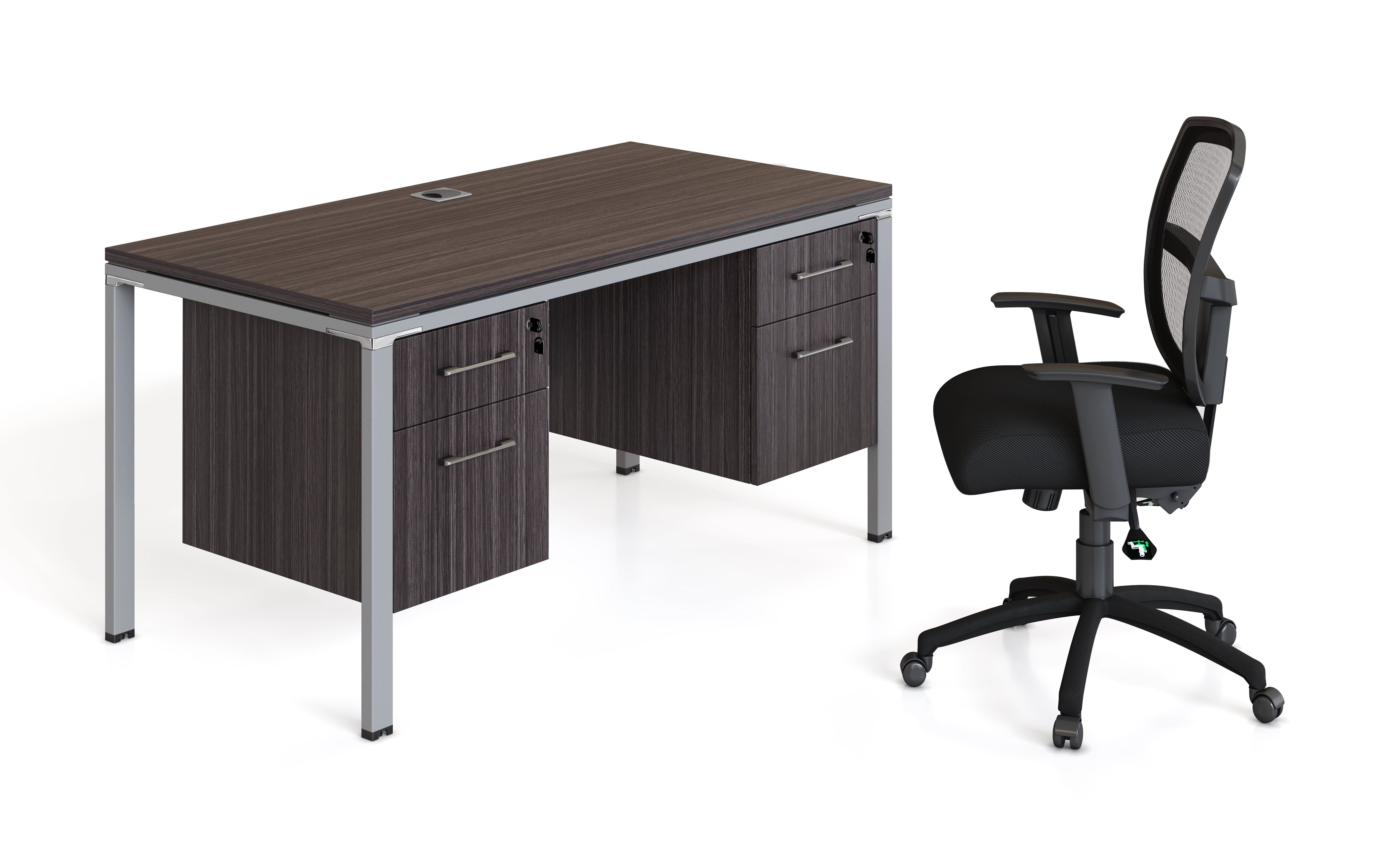 Boss Office Products Simple System 66" x 24" Single Desk with (2 ...
