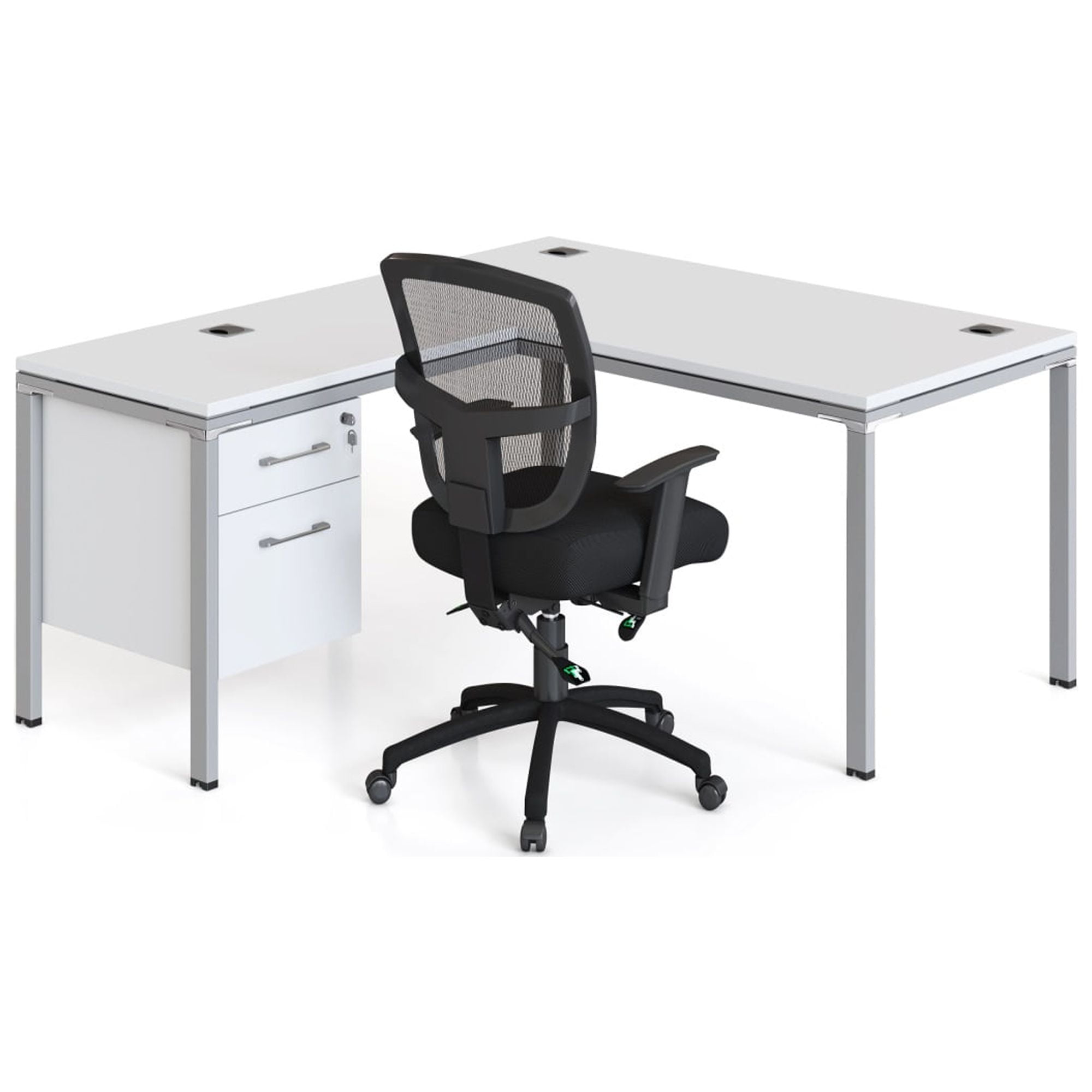 Boss Office Products Simple System Workstation L-Desk with Return ...