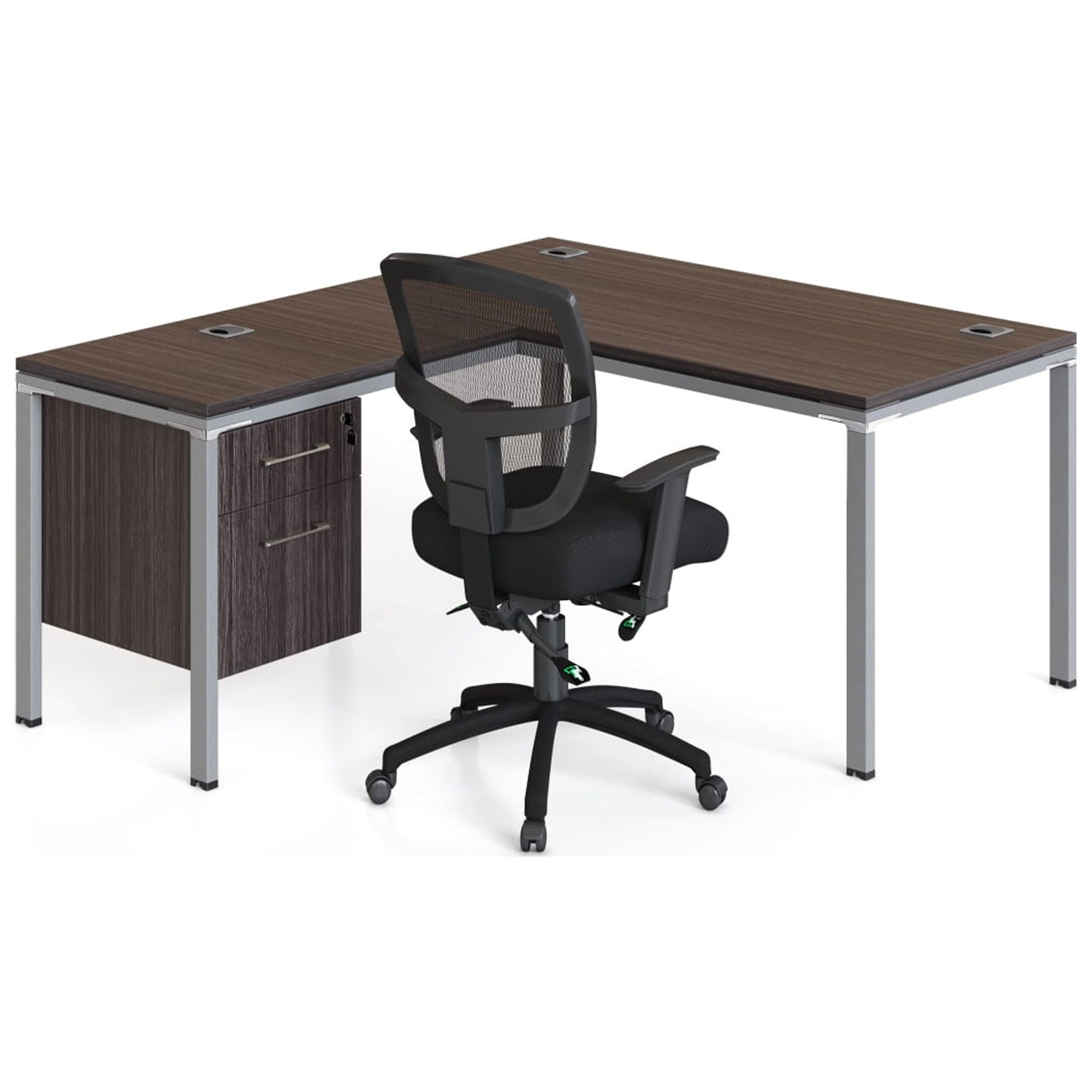 Boss Office Products Simple System Workstation L-Desk with Return ...