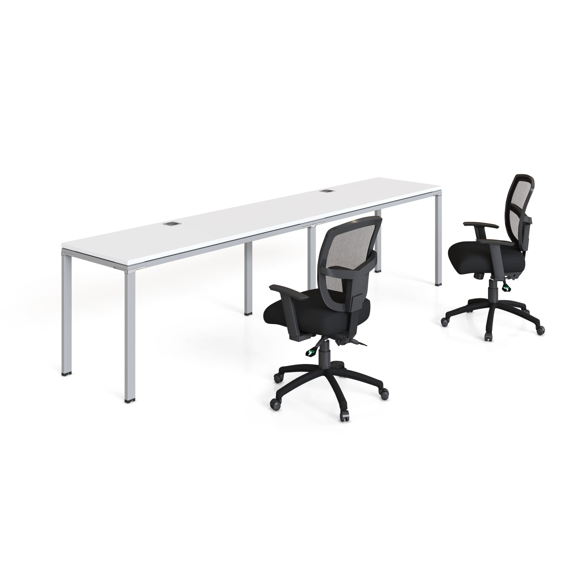 Boss Office Products Simple System 48" x 24" Side by Side Double Desks ...
