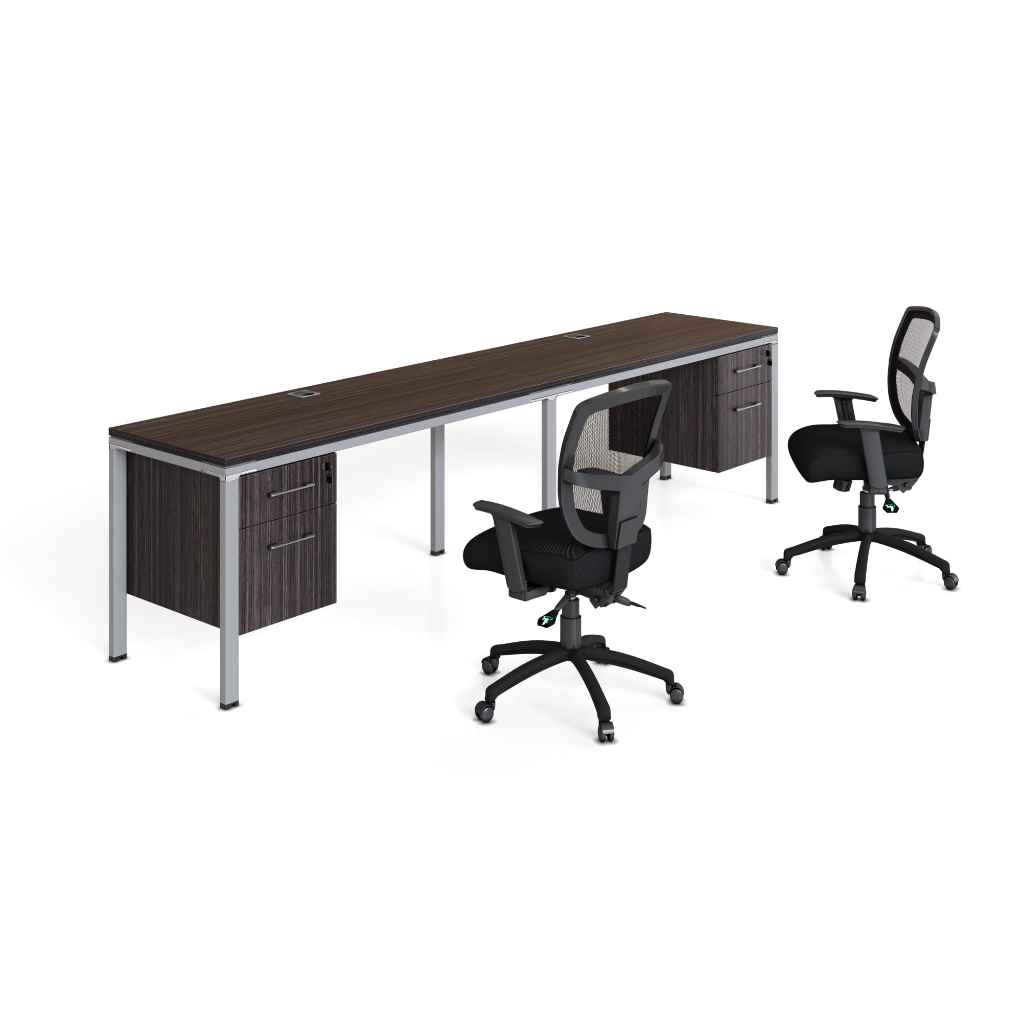 Boss Office Products Simple System Side by Side Double Desks with ...