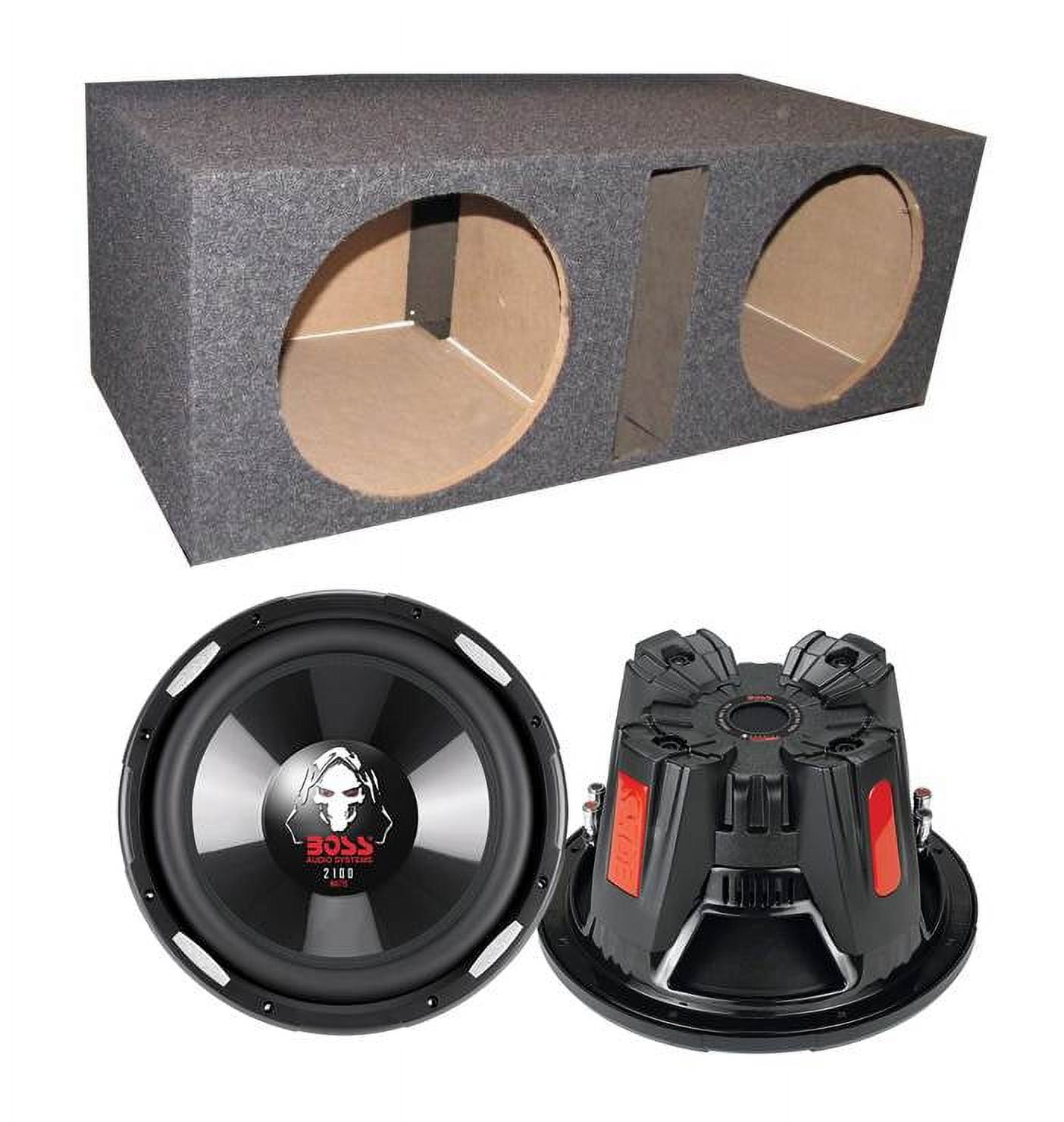 Boss P106DVC 10" 4200W Car Subwoofers + Dual Vented Sub Box Enclosure ...