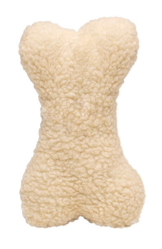 Boss Pet Soft Fluffy Cozy Fleece Plush Bone Shape Dog Toy with Squeaker ...