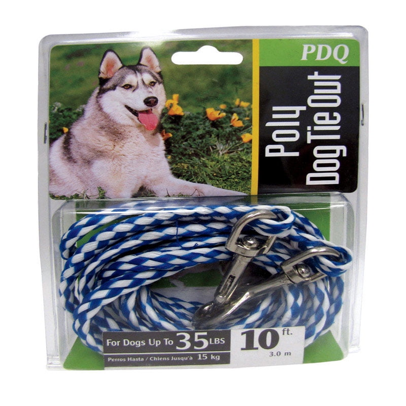 Boss Pet PDQ Blue / White Tie-Out Poly Dog Tie Out Rope Small/Medium ...
