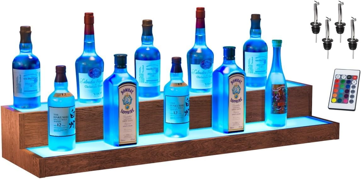 Boss Premium LED Lighted Bar Shelf Display Liquor Bottle Alcohol ...