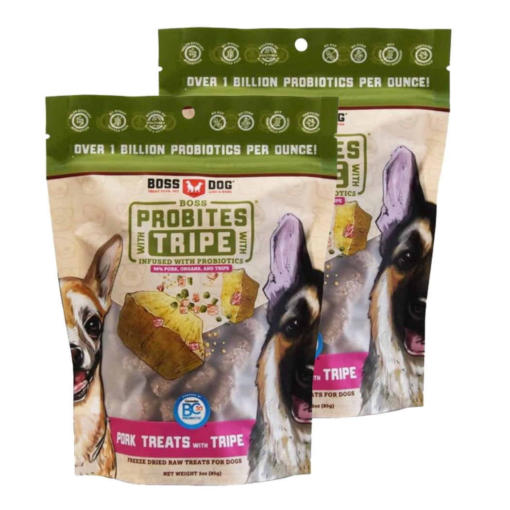 Boss Probites with Tripe Treats for Dogs & Cats, Pork Recipe, 3 oz Bag ...