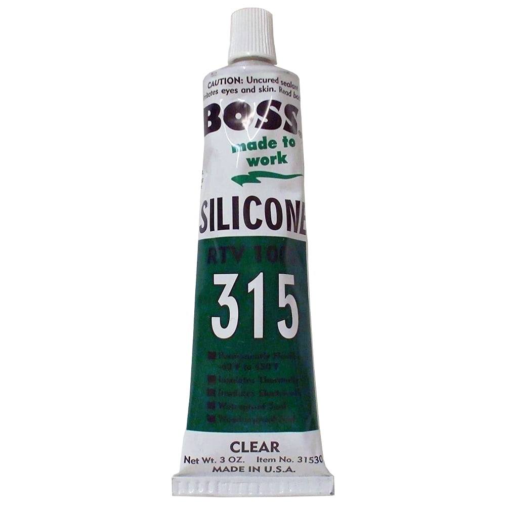 Boss 315 Silicone RTV 100% Clear Sealant Sealer, Weather Resistant, 3 ...