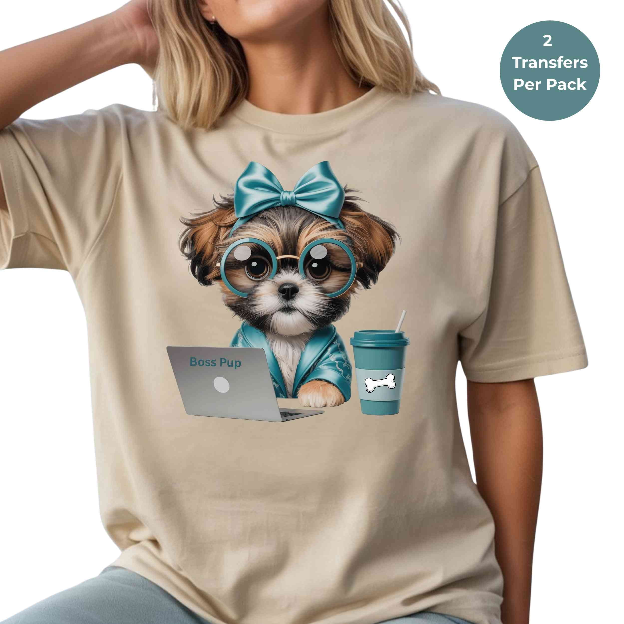 Boss Pup in Teal Eco Solvent Heat Transfers, 2 Pack, Ready to Press ...