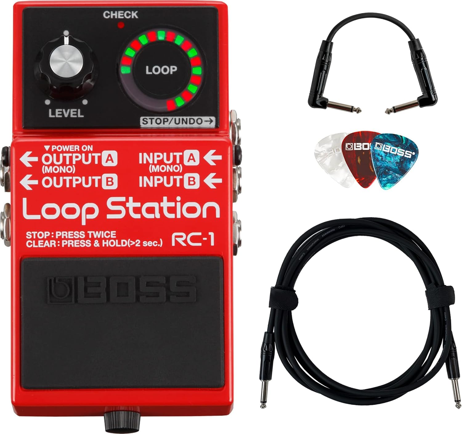 Boss RC-10R Rhythm Loop Station Bundle with Instrument Cable, Patch ...