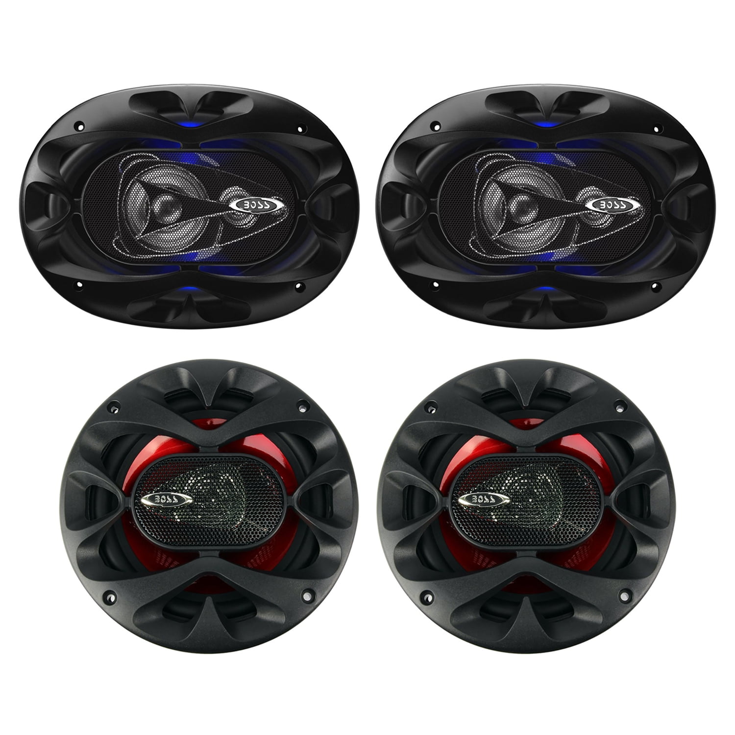 Boss Rage 6 x 9 & 6.5 Inch 4 Way Full Range Mobile Audio/Video Speakers ...