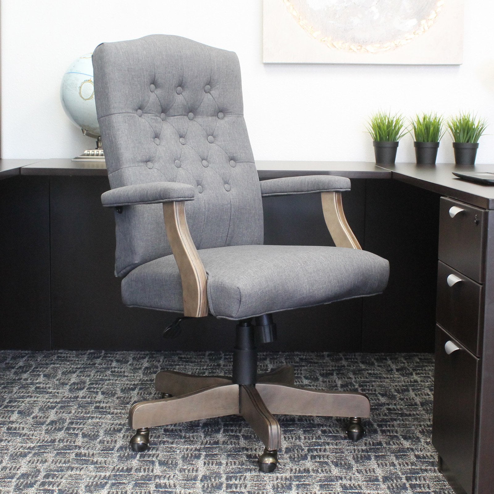 Boss Refined Rustic Executive Chair in Slate Gray Commercial Grade ...