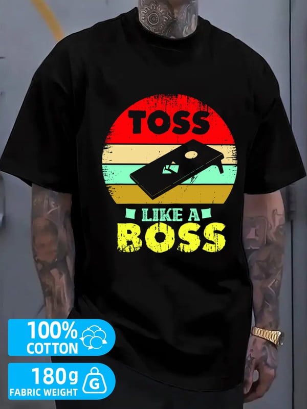 Boss Toss Tee for men black 180G 100% Cotton New spring and autumn ...