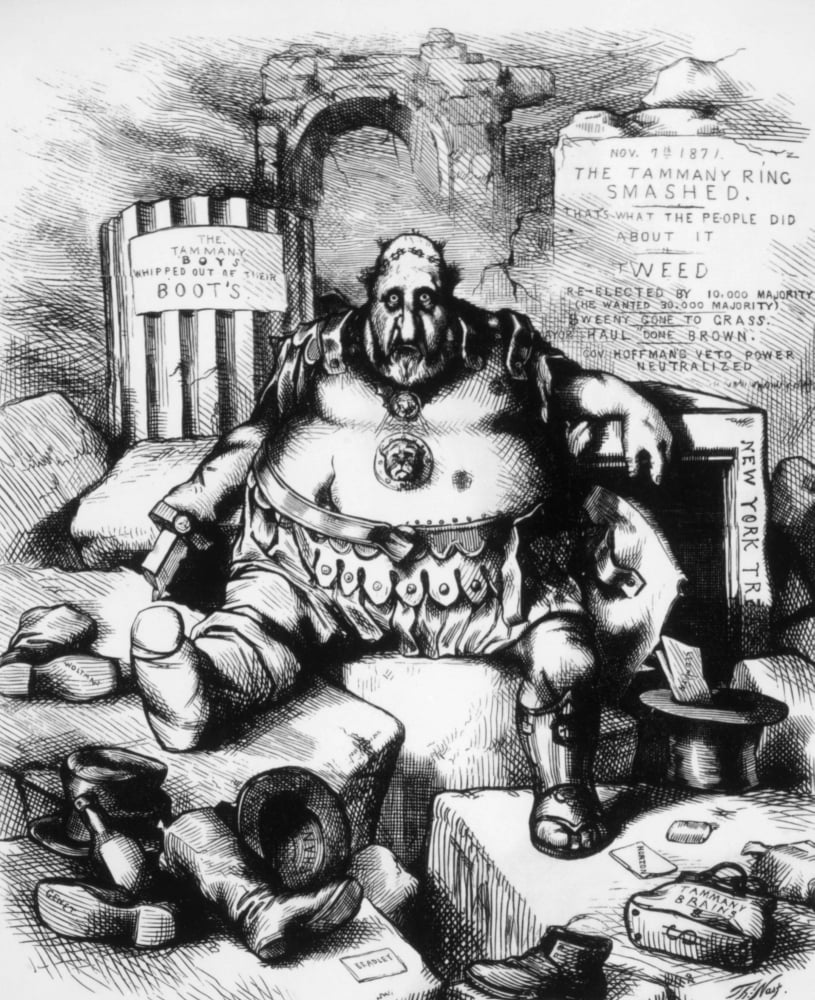 Boss William Tweed Depicted Among The Ruins Of Tammany Hall After The ...