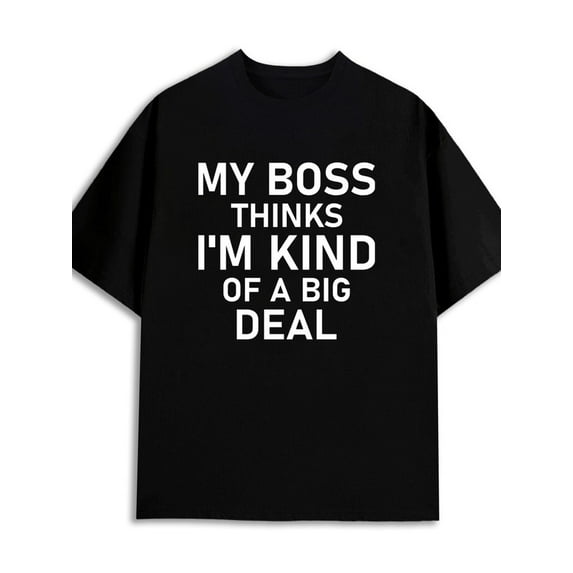 Boss's Big Deal 180G 100% Cotton 180G 100% Cotton men's graphic top plus size black Vintage ...