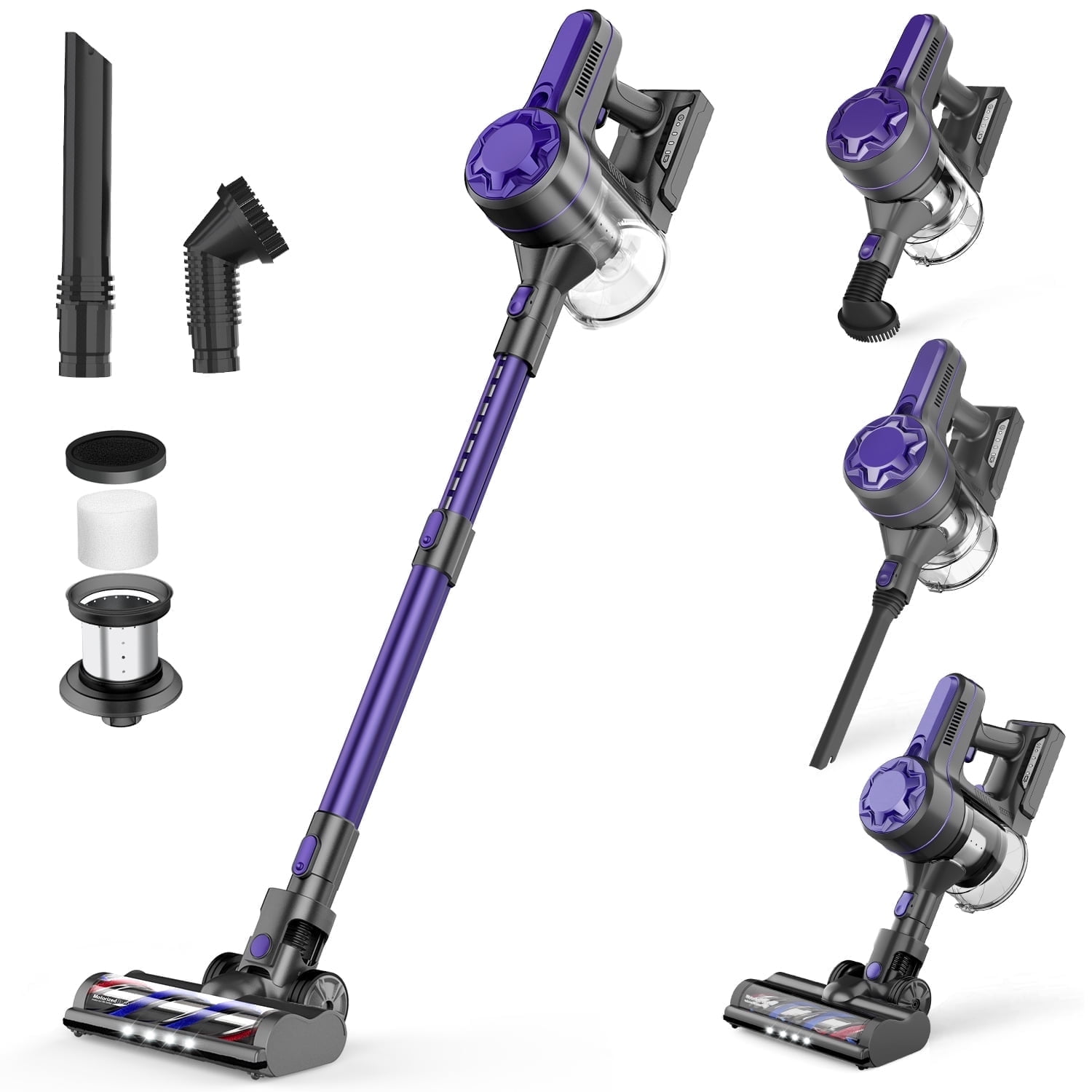 Bossdan Vacuum Cleaner, 4 in 1 Cordless Stick Vacuum Cleaner with ...
