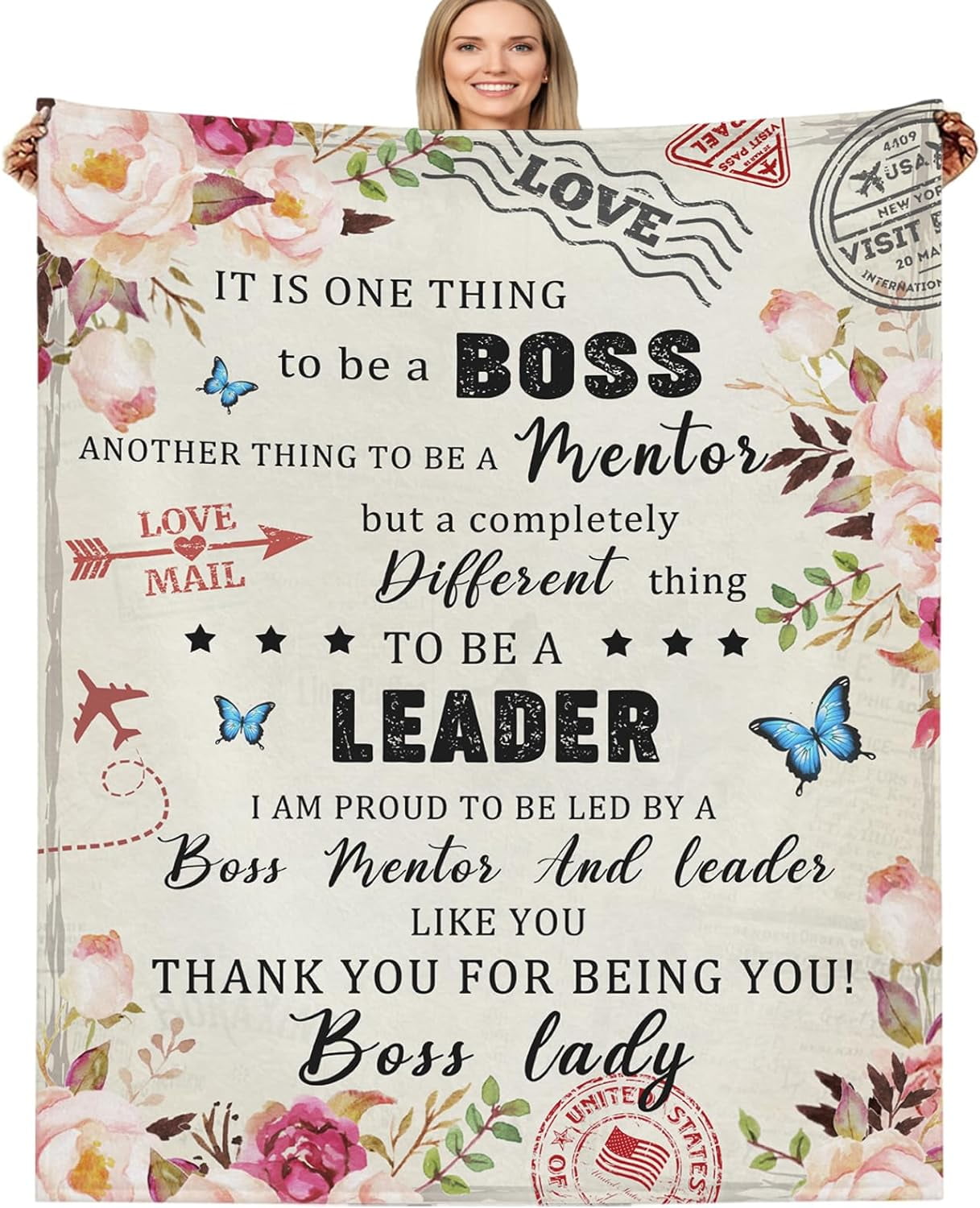 Bosses Day Gifts for Women, Boss Lady Gifts for Women Blanket , Best ...