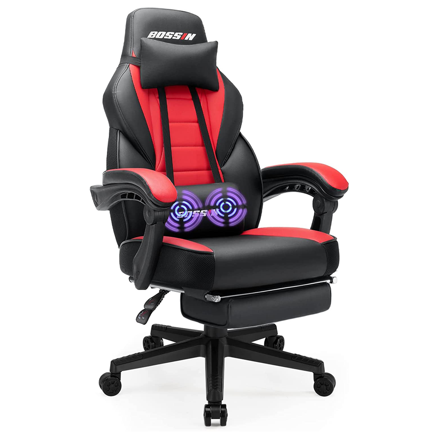 Bossin Massage Gaming Chair for Adults, with Footrest and Lumbar ...