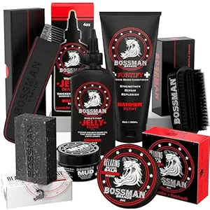 Bossman Big Boss Beard Care Kit for Men - 7 Piece Beard Grooming Kit ...