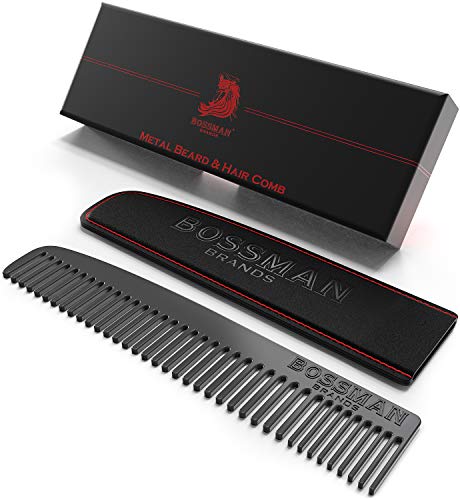 Bossman Metal Comb for Men - Hair and Beard Comb - Accessories for Men ...