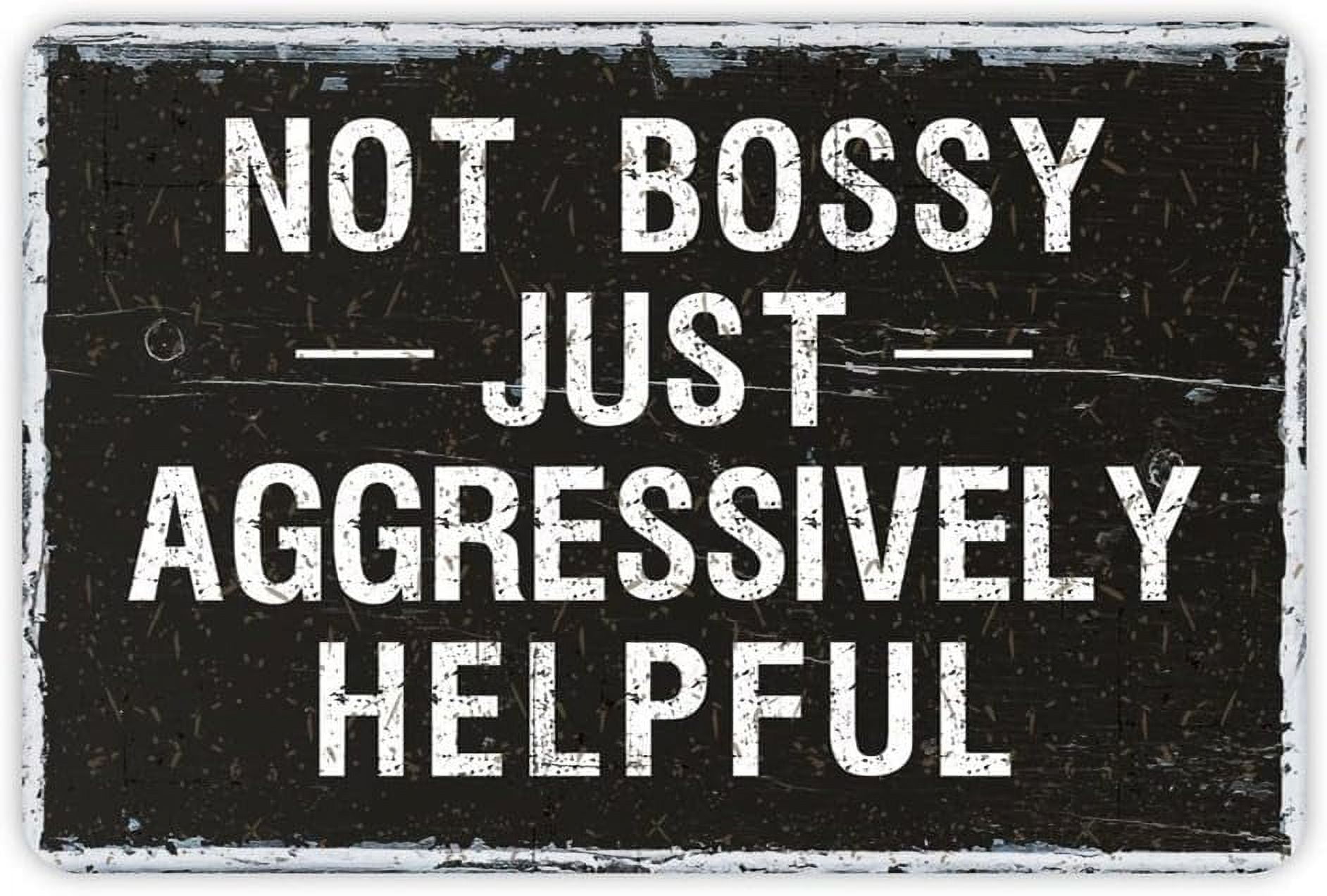 Not Bossy Just Aggressively Helpful Sign Metal Tin Sign, Funny ...