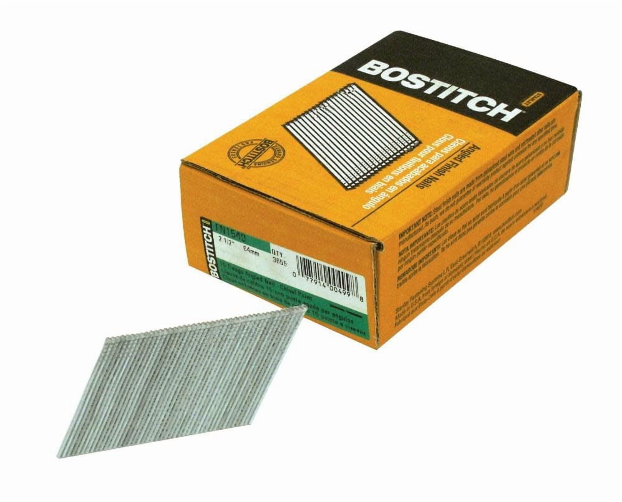 Bostitch 2-1/2" 15 Ga. Angled Strip FN-Style Finish Nails Smooth Shank ...