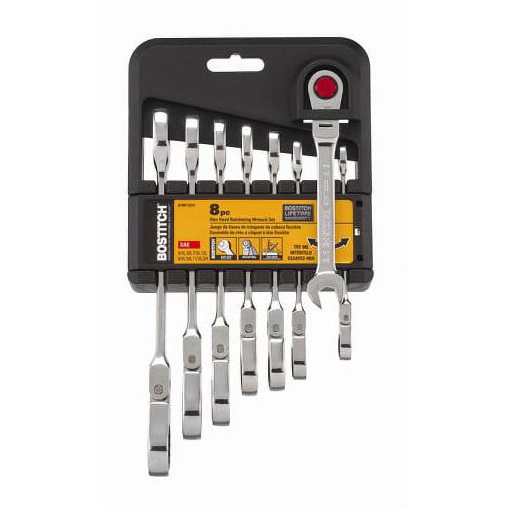 Bostitch BTMT72270 8-Piece FLEX Combination Anti-Slip Metric Ratcheting ...