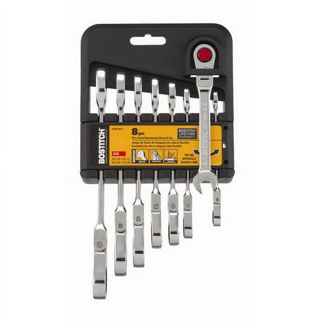 Bostitch BTMT72270 8-Piece FLEX Combination Anti-Slip Metric Ratcheting ...